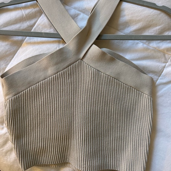 Aritzia | Tops | Babaton Sculpt Knit Criss Cross Cropped Tank | Poshmark